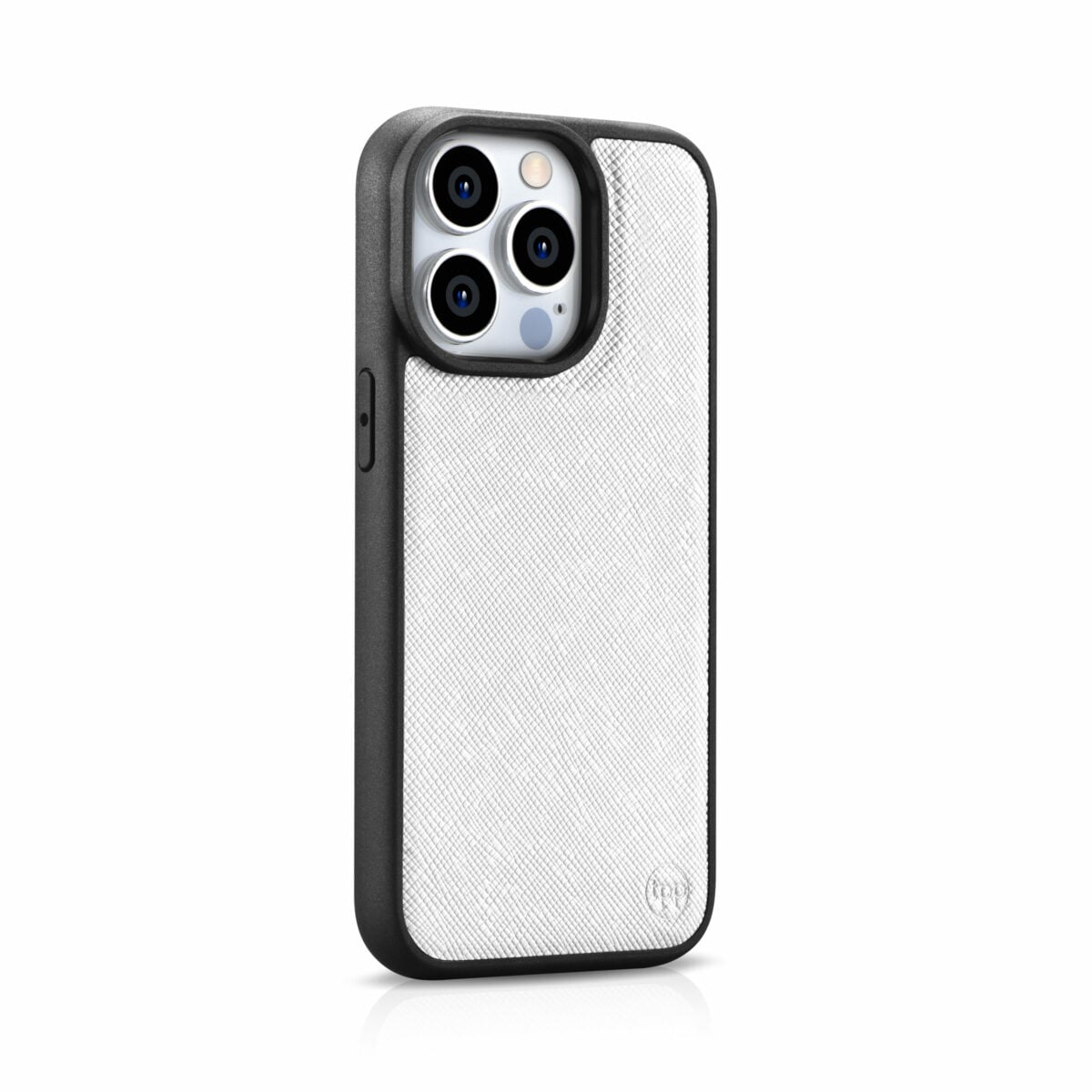 iPhone 14 Pro Saffiano Leather Case - White - Fone Express