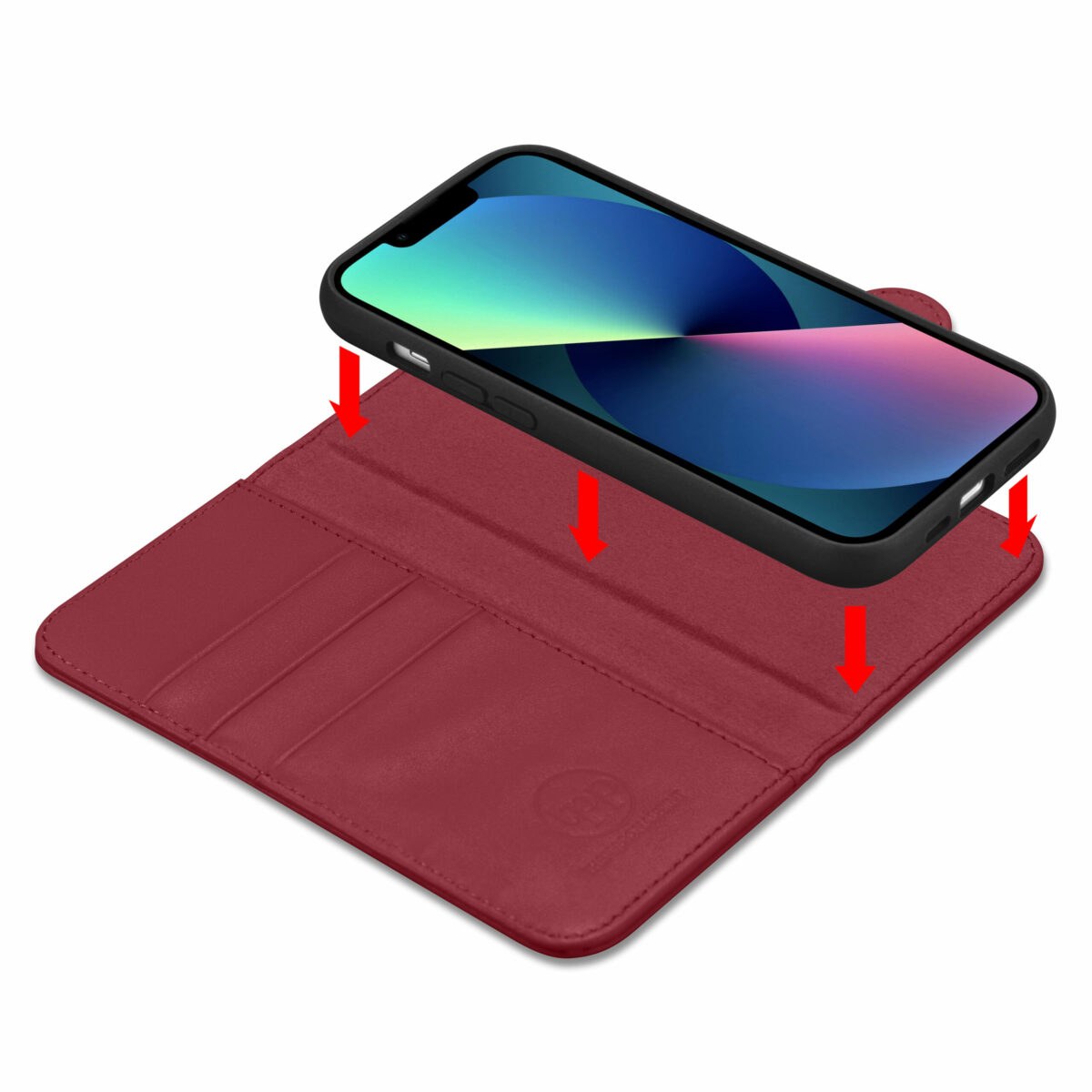 iPhone 14 Pro Max Leather Wallet Case- Red - Fone Express