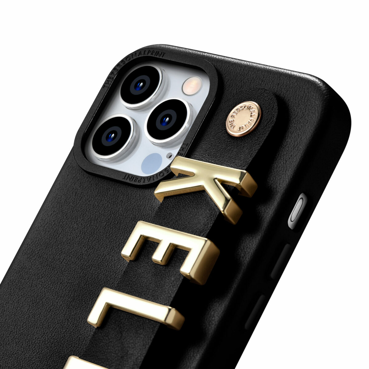 iPhone 15 Pro Letter Strap Case- Black - Fone Express